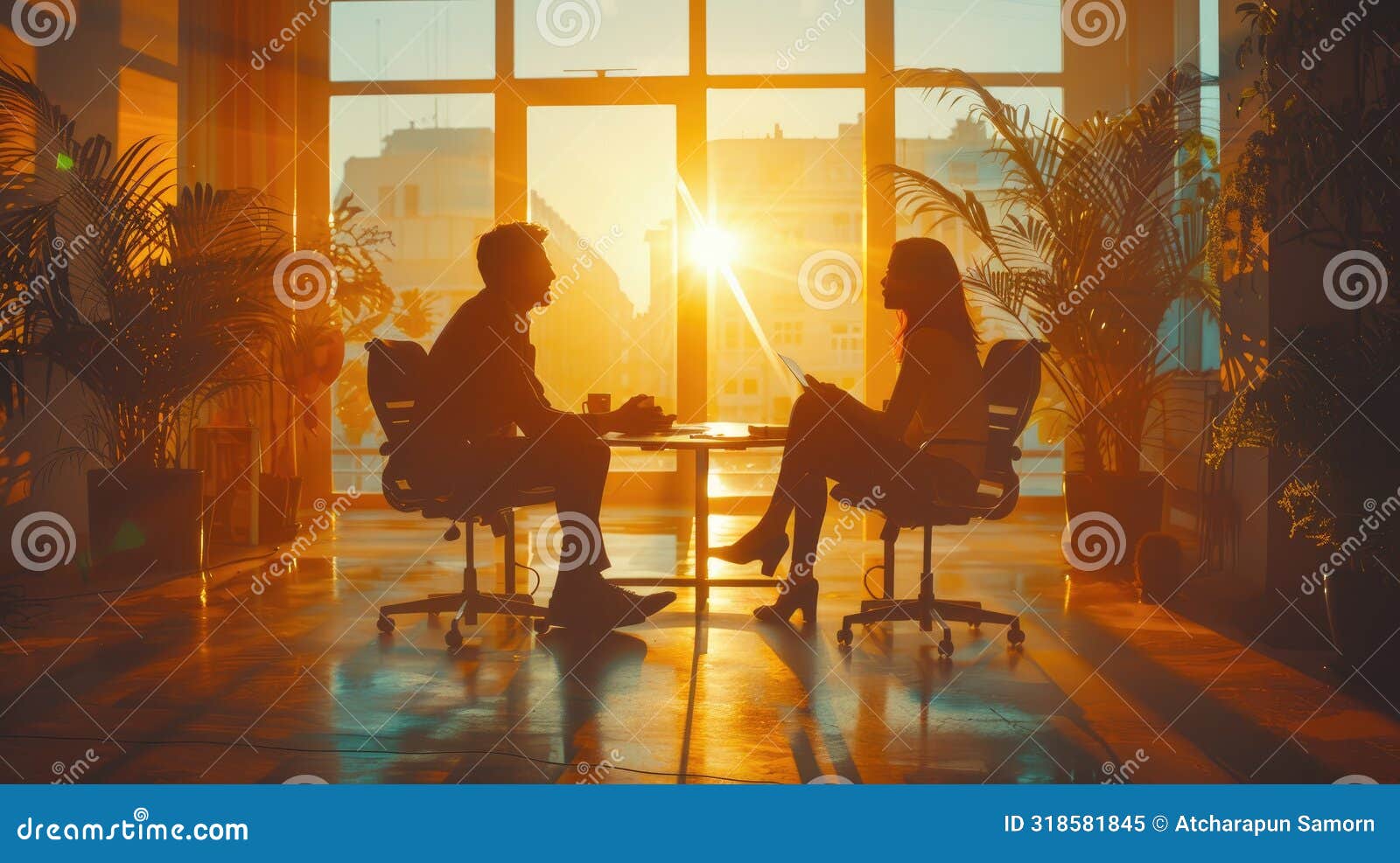 An Interview Scenario Where a Candidate and an Interviewer Engage in a ...