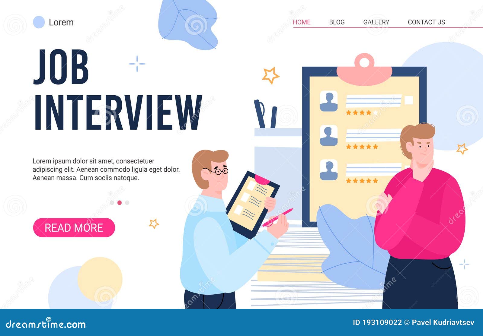 Interview Scene with Candidate and Recruiter Cartoon Vector ...