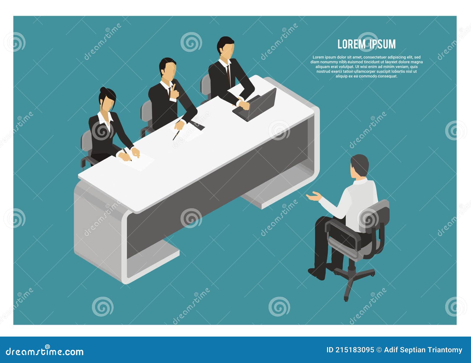 Interview Session. Simple Flat Illustration. Stock Vector ...
