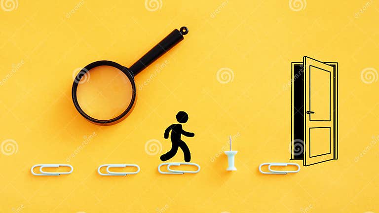 Job Interview is Shown Using the Icon of a Man Jumping through ...