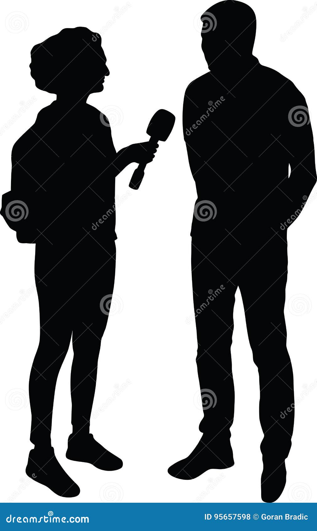 Interview Silhouette Vector Stock Vector - Illustration of public ...