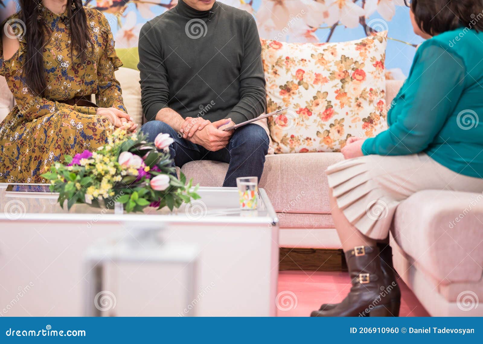 Interview in studio stock photo. Image of filming, young - 206910960