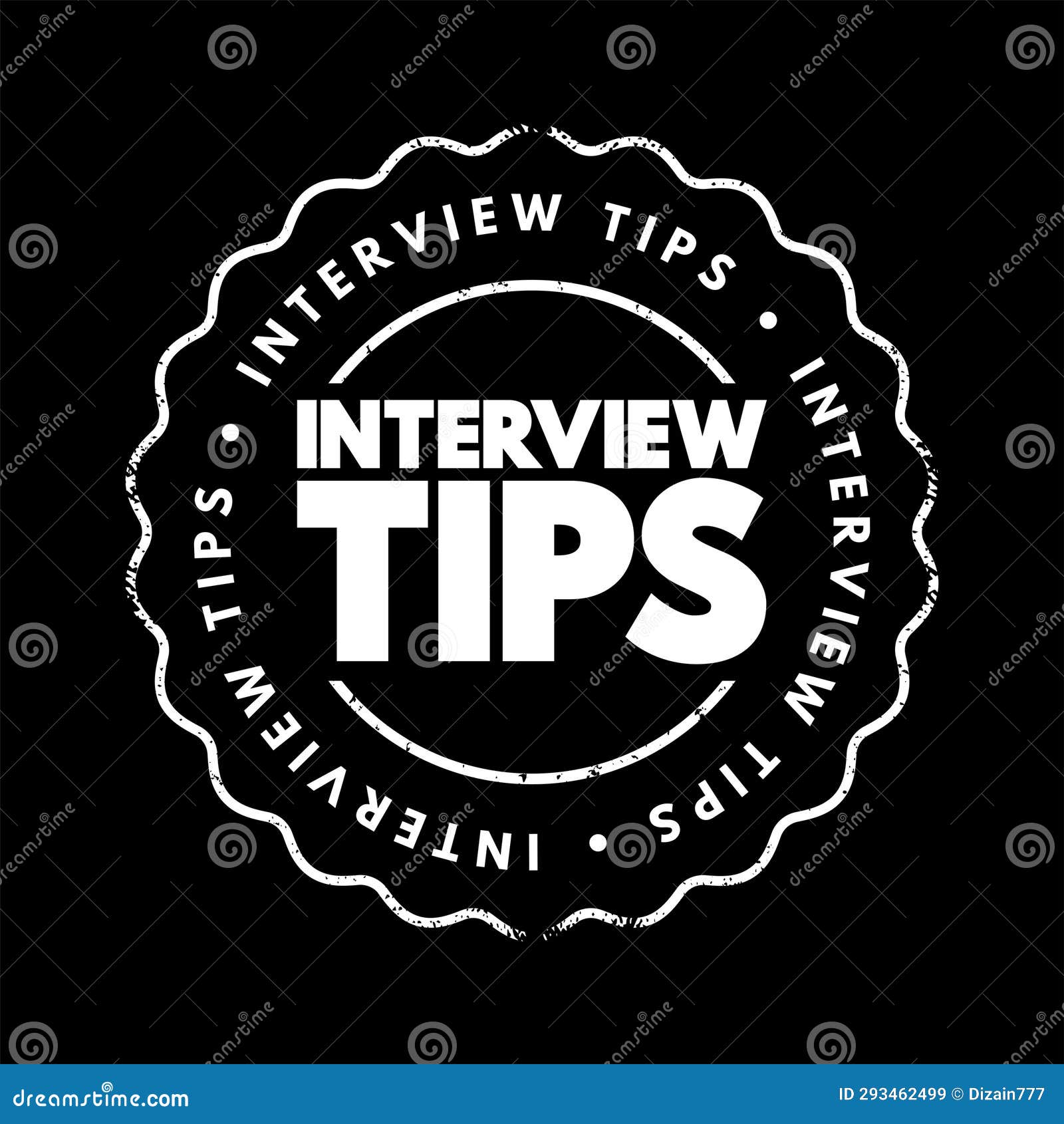 Interview Tips Text Stamp, Concept Background Stock Illustration ...