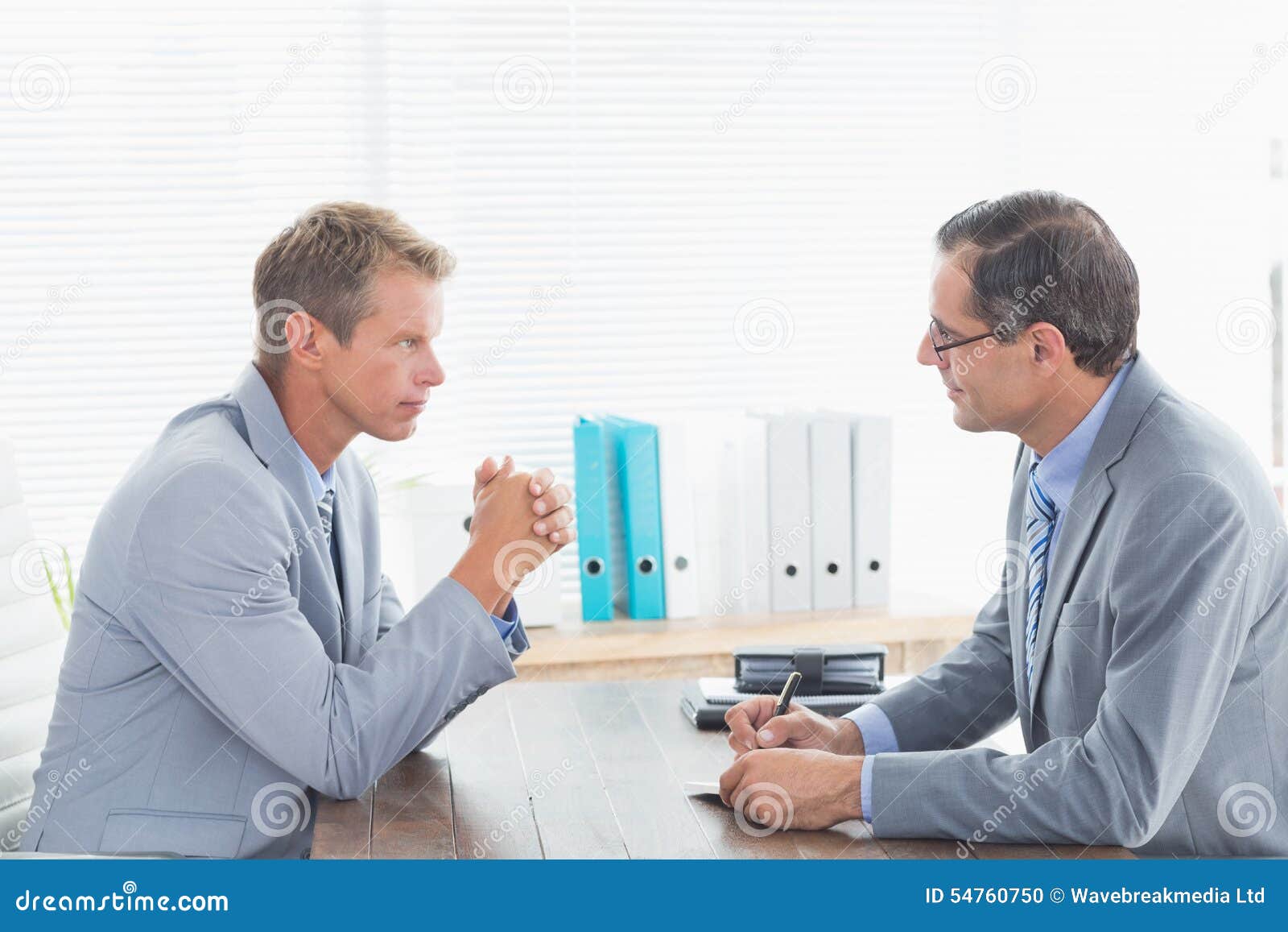 Interview between Two Businessmen Stock Photo - Image of leadership ...