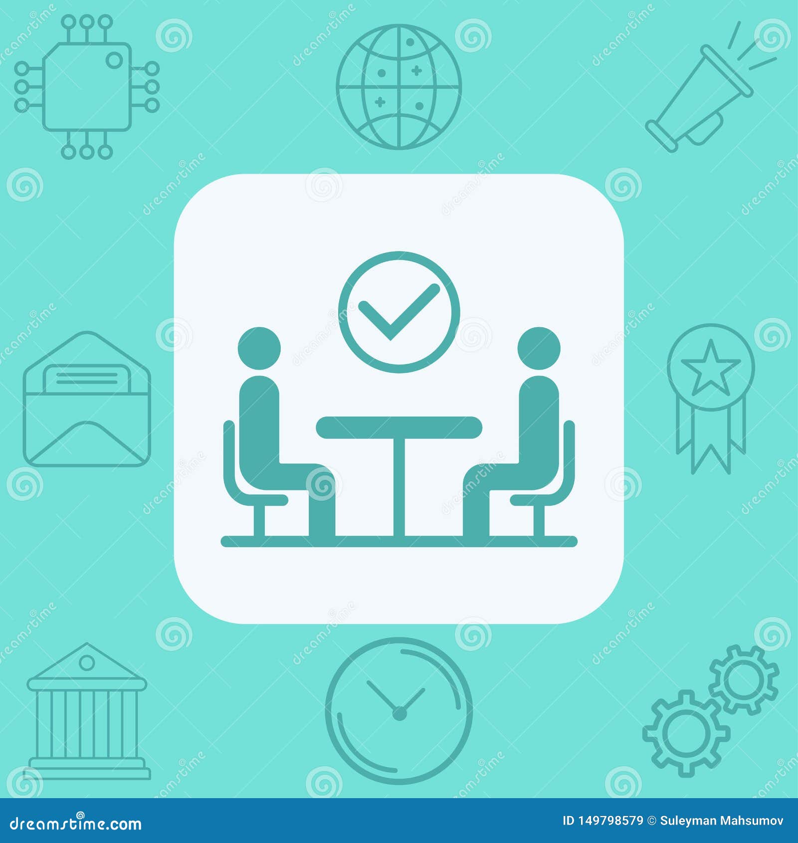 Interview Vector Icon Sign Symbol Stock Vector - Illustration of office ...
