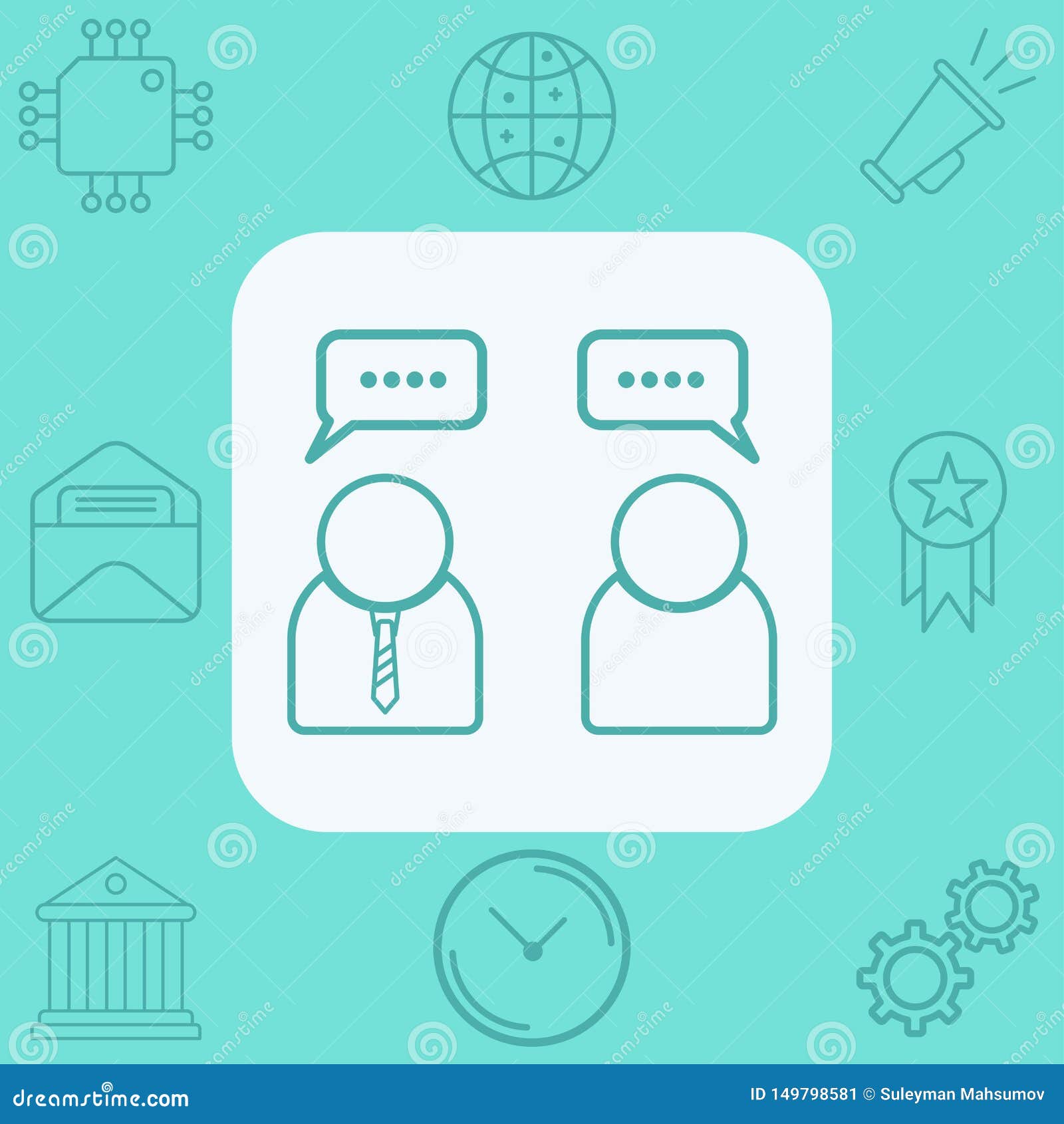 Interview Vector Icon Sign Symbol Stock Vector - Illustration of ...