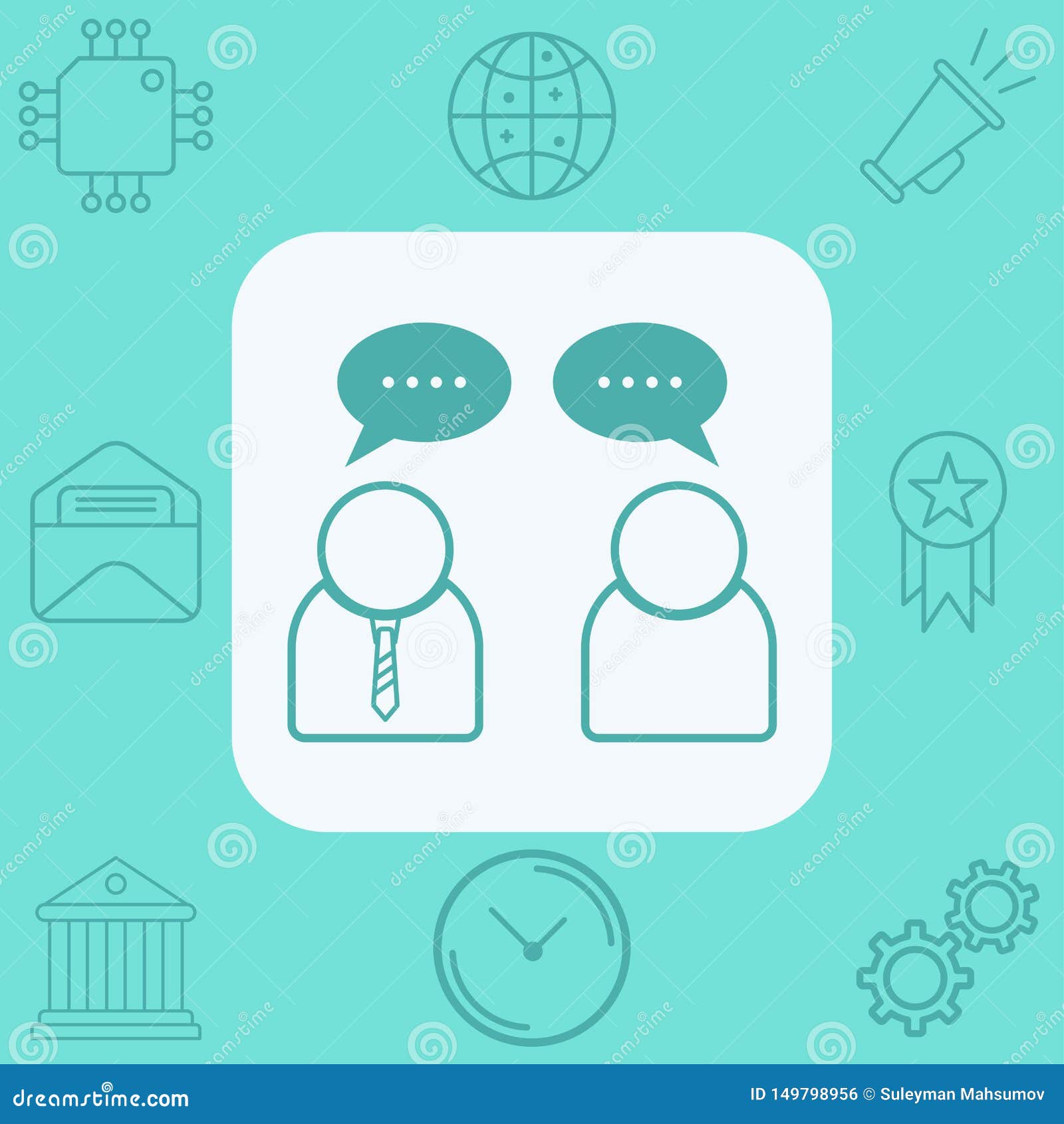 Interview Vector Icon Sign Symbol Stock Illustration - Illustration of ...