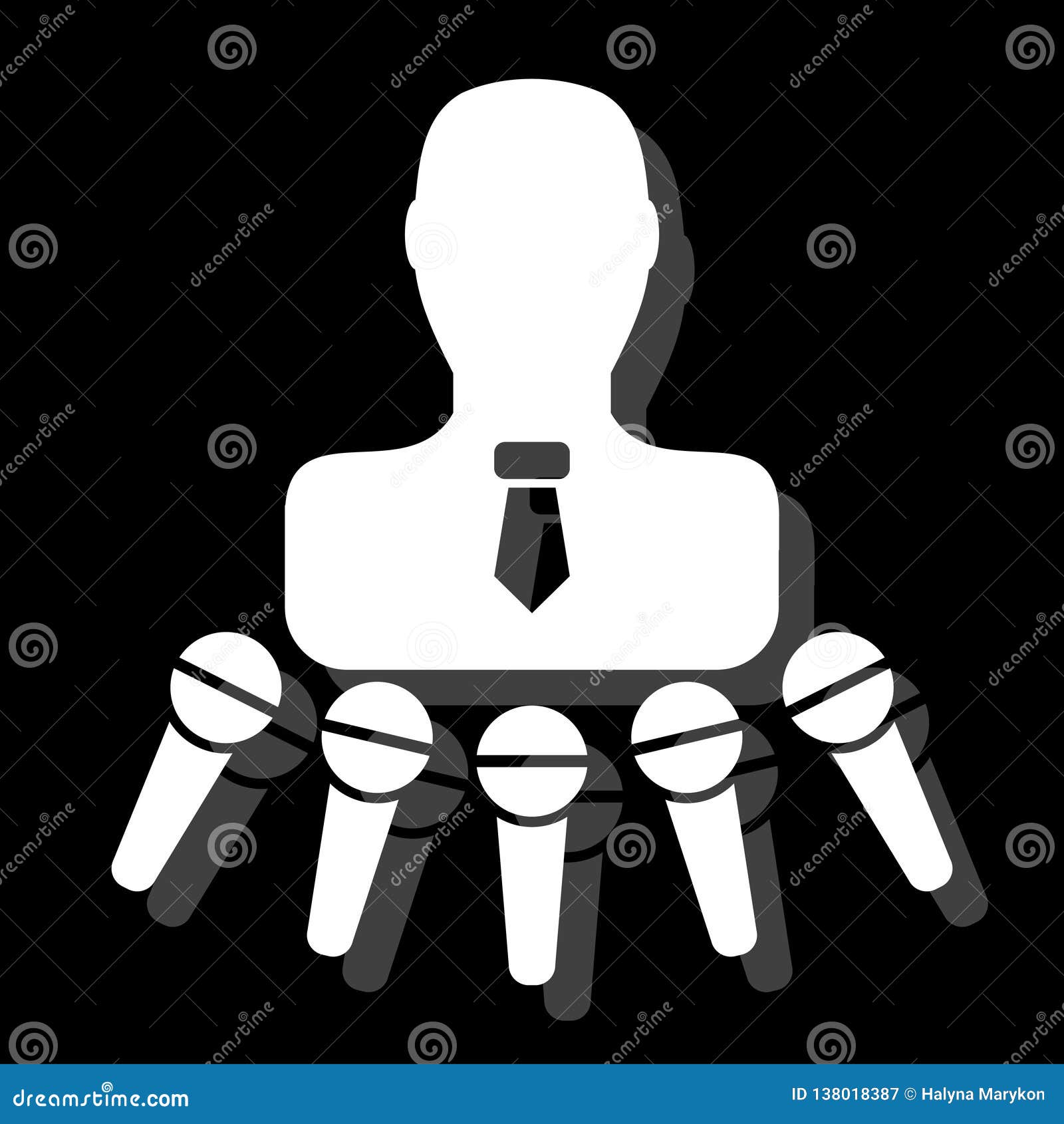 Interview icon flat stock illustration. Illustration of microphone ...