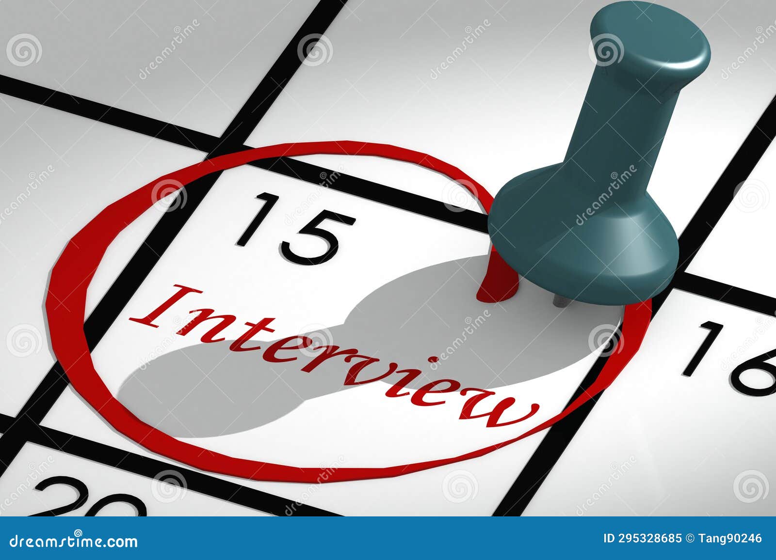 Job Interview Calendar Entry Blue Ballpen Royalty-Free Illustration ...