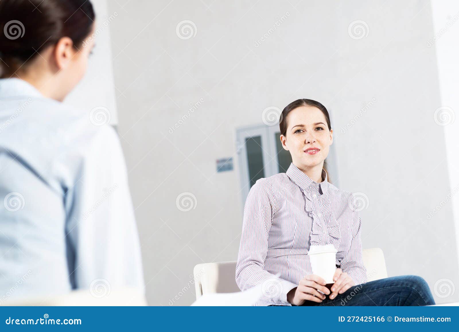 Interview of a Young Attractive Woman Stock Photo - Image of employee ...