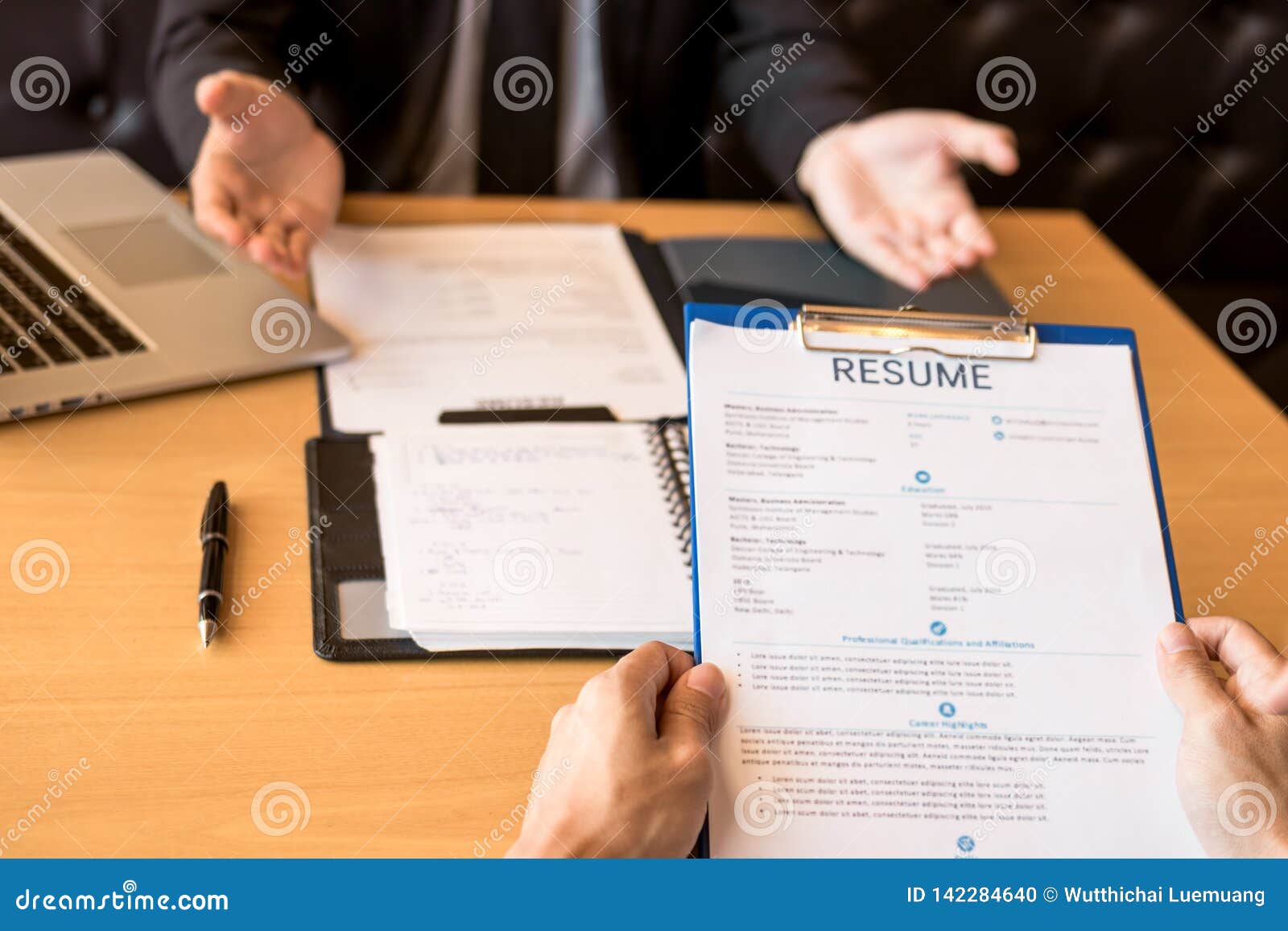 The Interviewer is Submitting the Resume Document To the Manager Stock ...