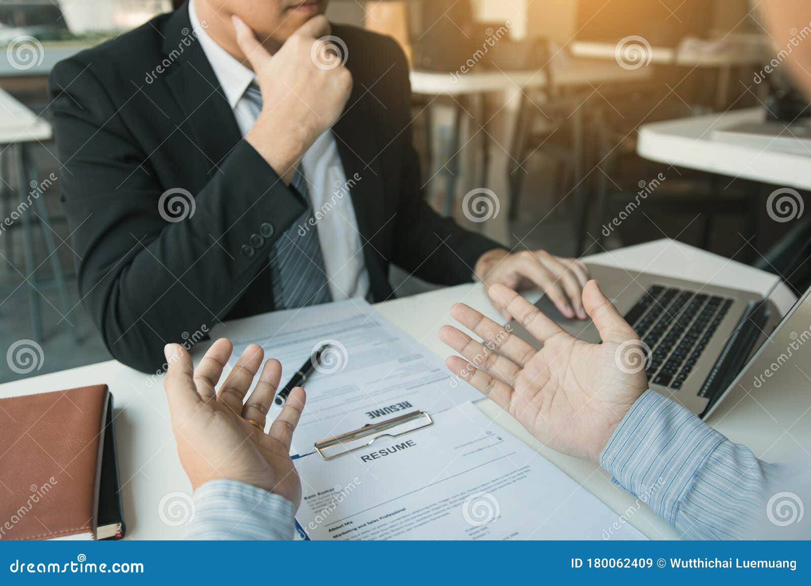 The Interviewer is Submitting the Resume Document To the Manager Stock ...