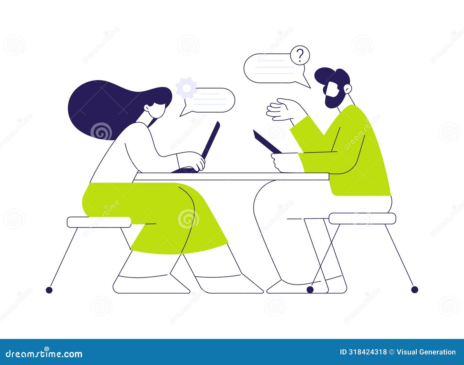 Interviewing a Candidate Abstract Concept Vector Illustration. Stock ...