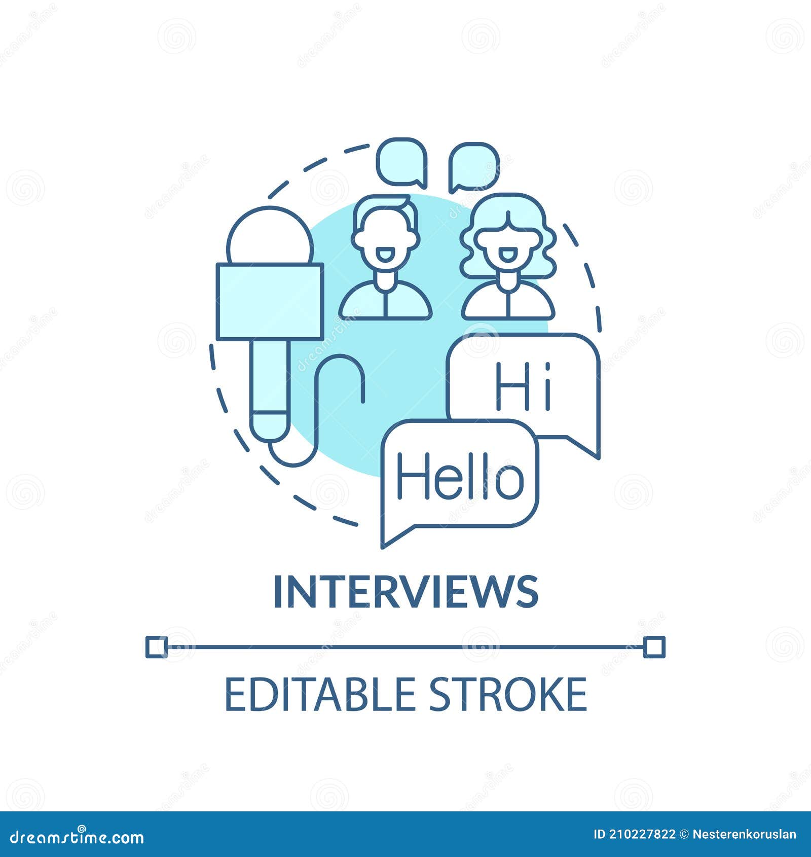Interviews concept icon stock vector. Illustration of pronunciation ...