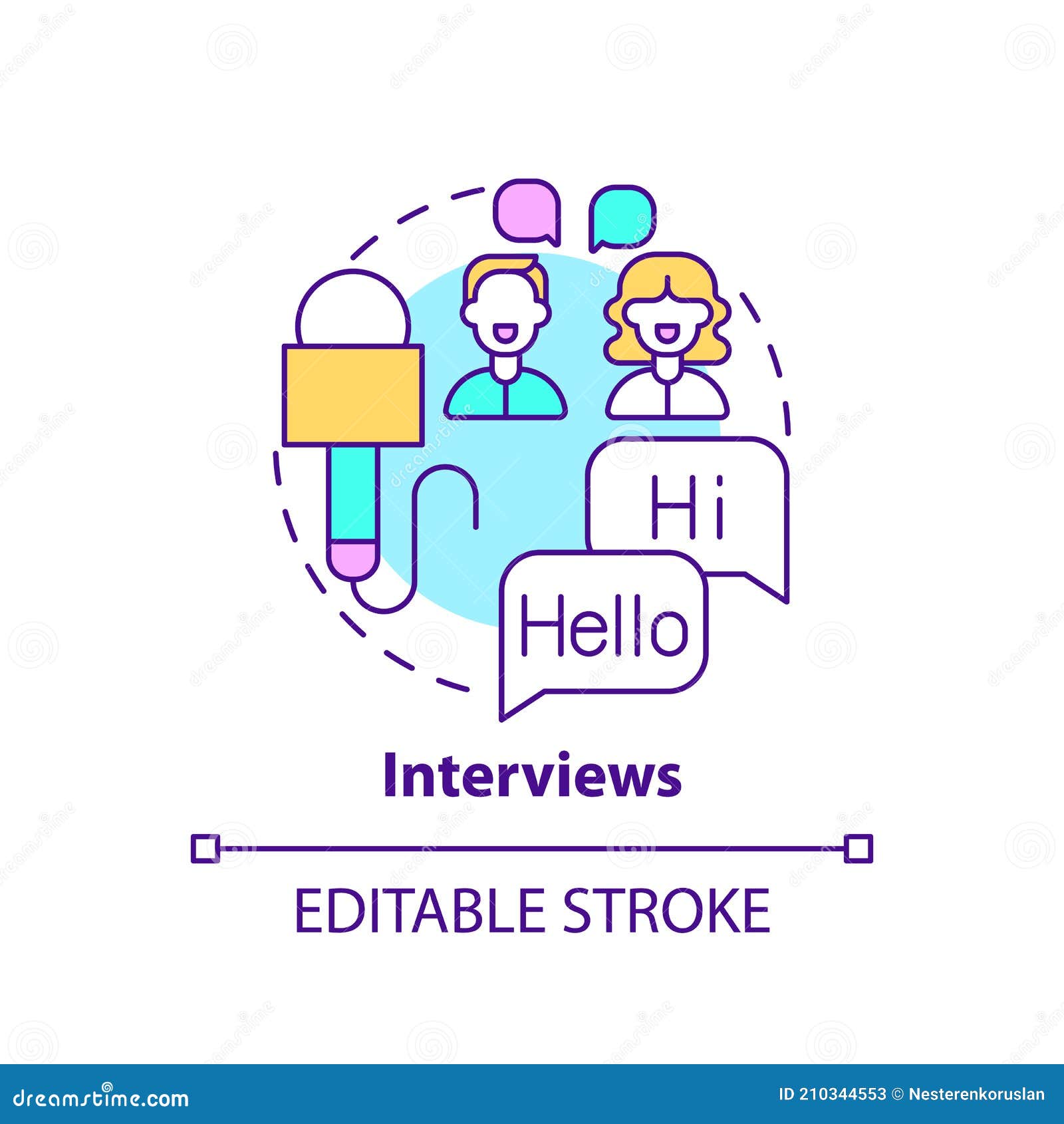 Interviews concept icon stock vector. Illustration of conversation ...