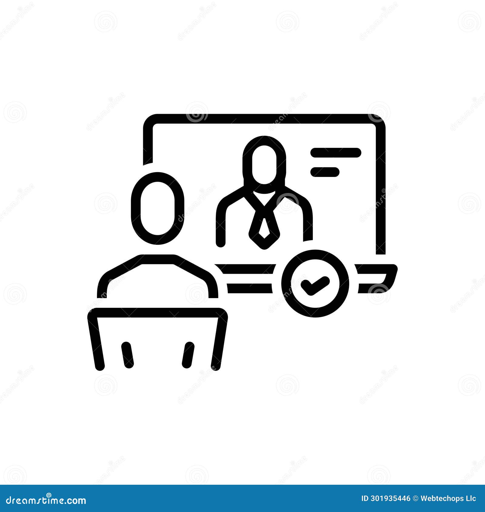 Black Line Icon for Interviews, Meeting and Evaluation Stock Vector ...