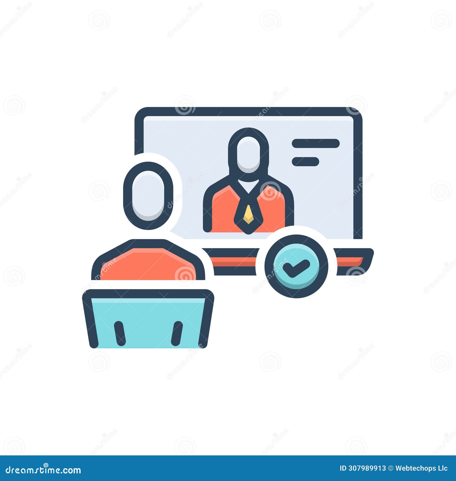 Color Illustration Icon for Interviews, Meeting and Inquiry Stock ...