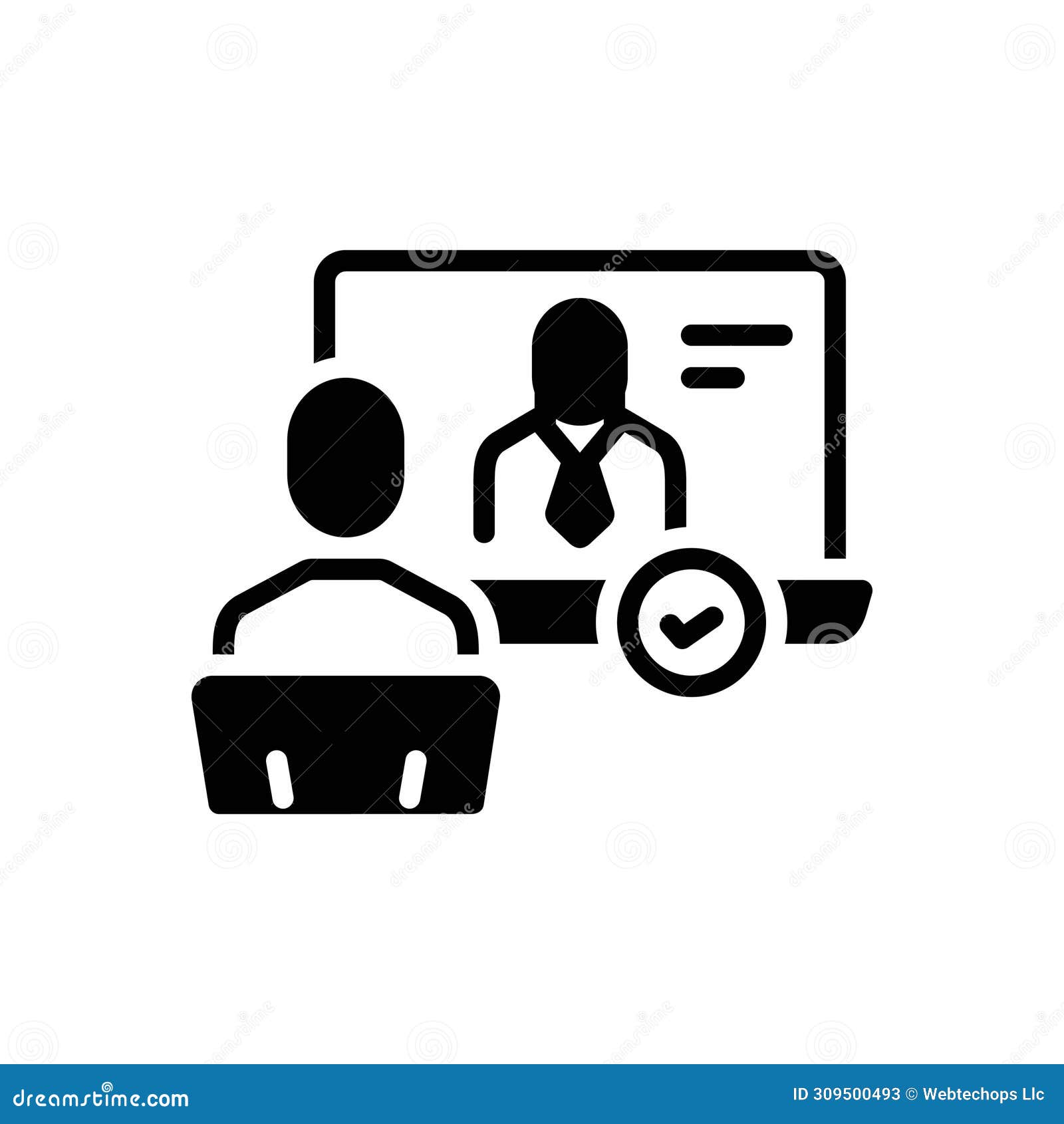 Black Solid Icon for Interviews, Meeting and Inquiry Stock Illustration ...