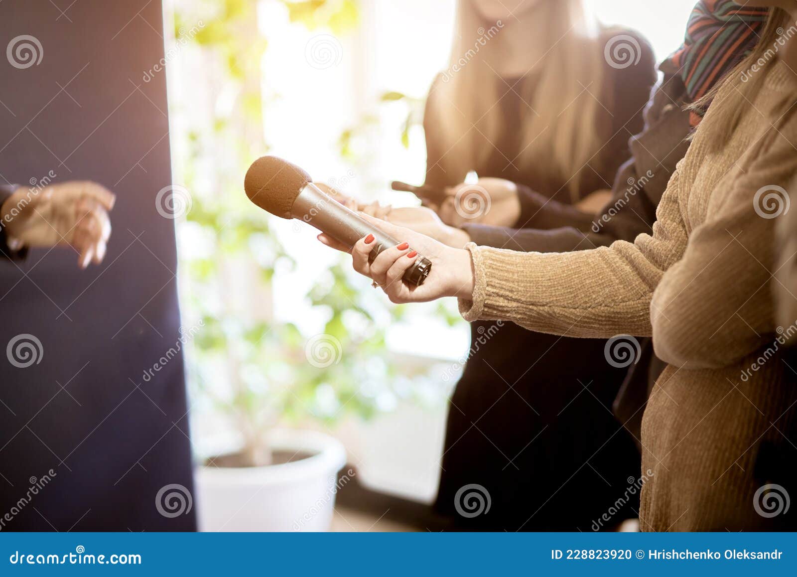 Interviews for the Media and Journalists Stock Photo - Image of ...