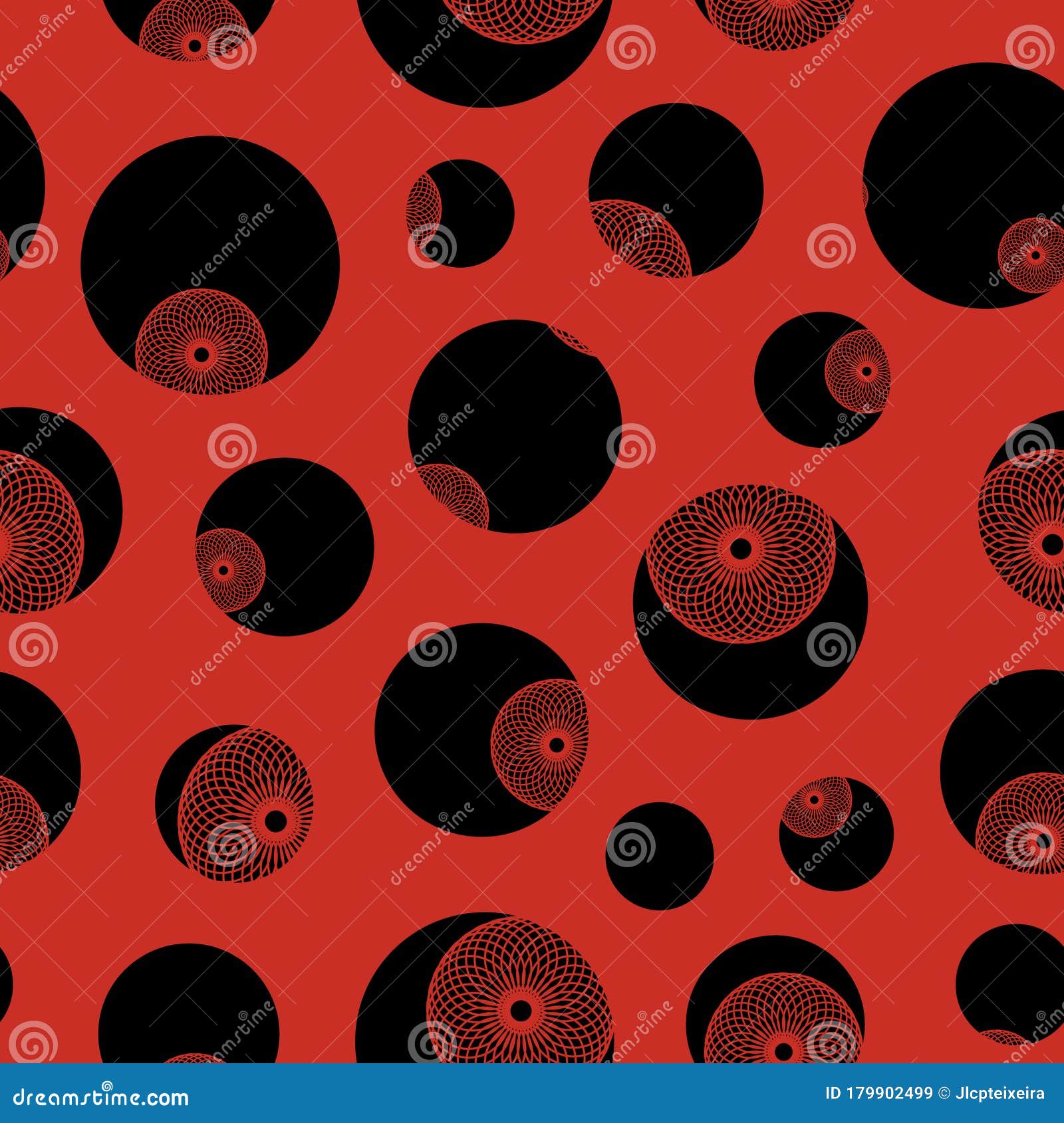 Interweaving Circle Eyes Abstract Geometric Seamless Pattern Stock ...