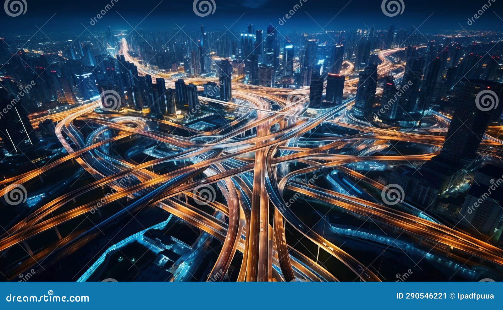 Interweaving of City Roads among Important Infrastructure at Night ...