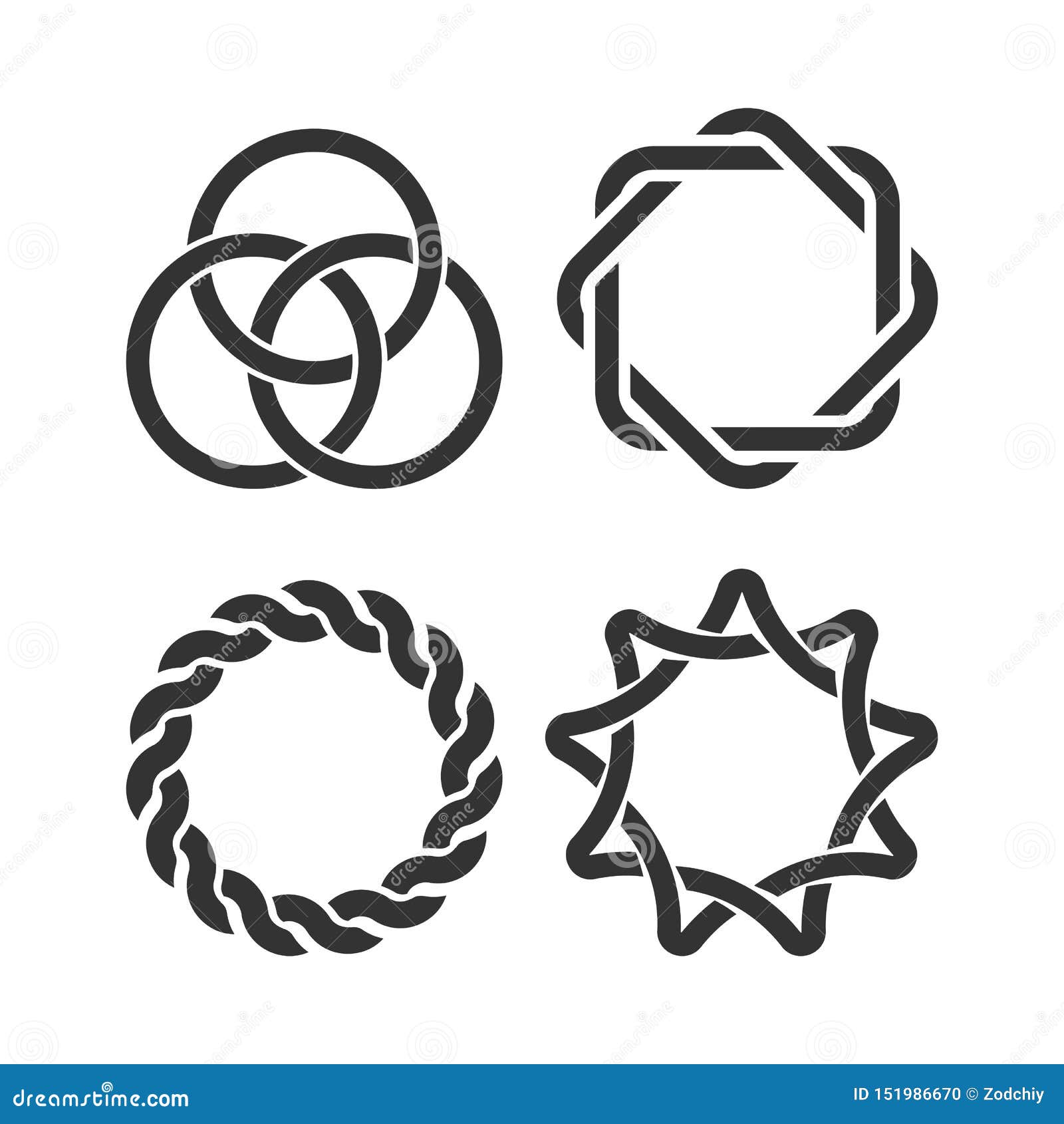 Interweaving-shapes stock illustration. Illustration of cool - 151986670