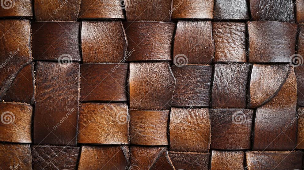 Interwoven Brown Leather Squares Stock Illustration - Illustration of ...