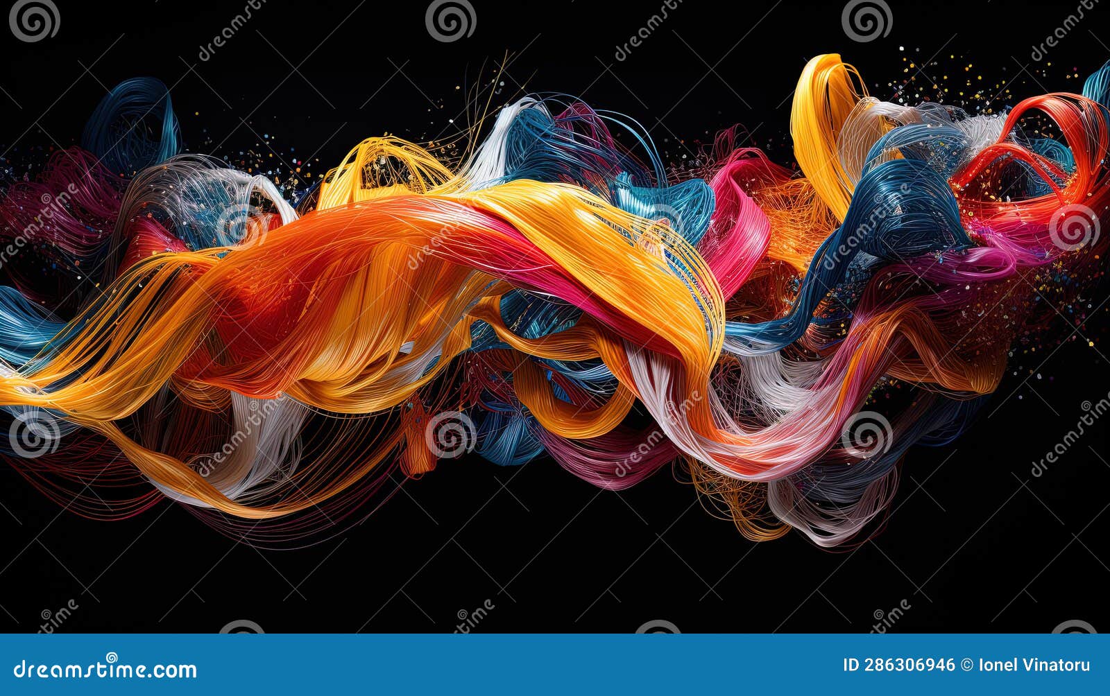 Interwoven Colored Threads, Representing the Interconnection of ...