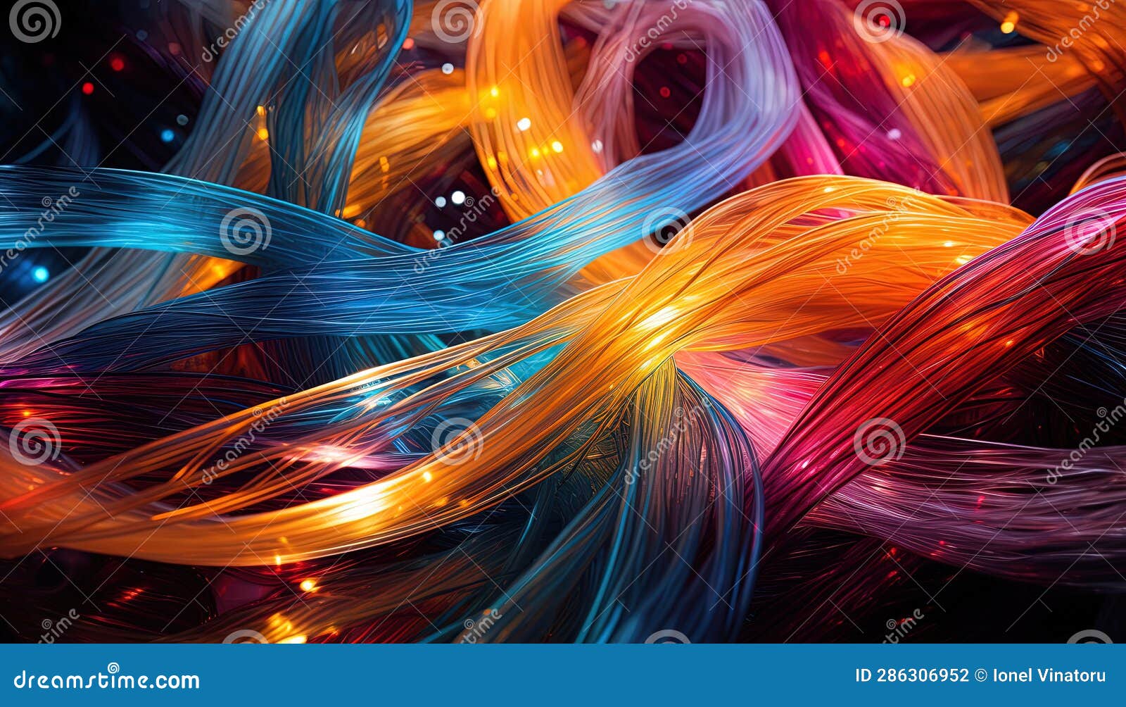 Interwoven Colored Threads, Representing the Interconnection of ...