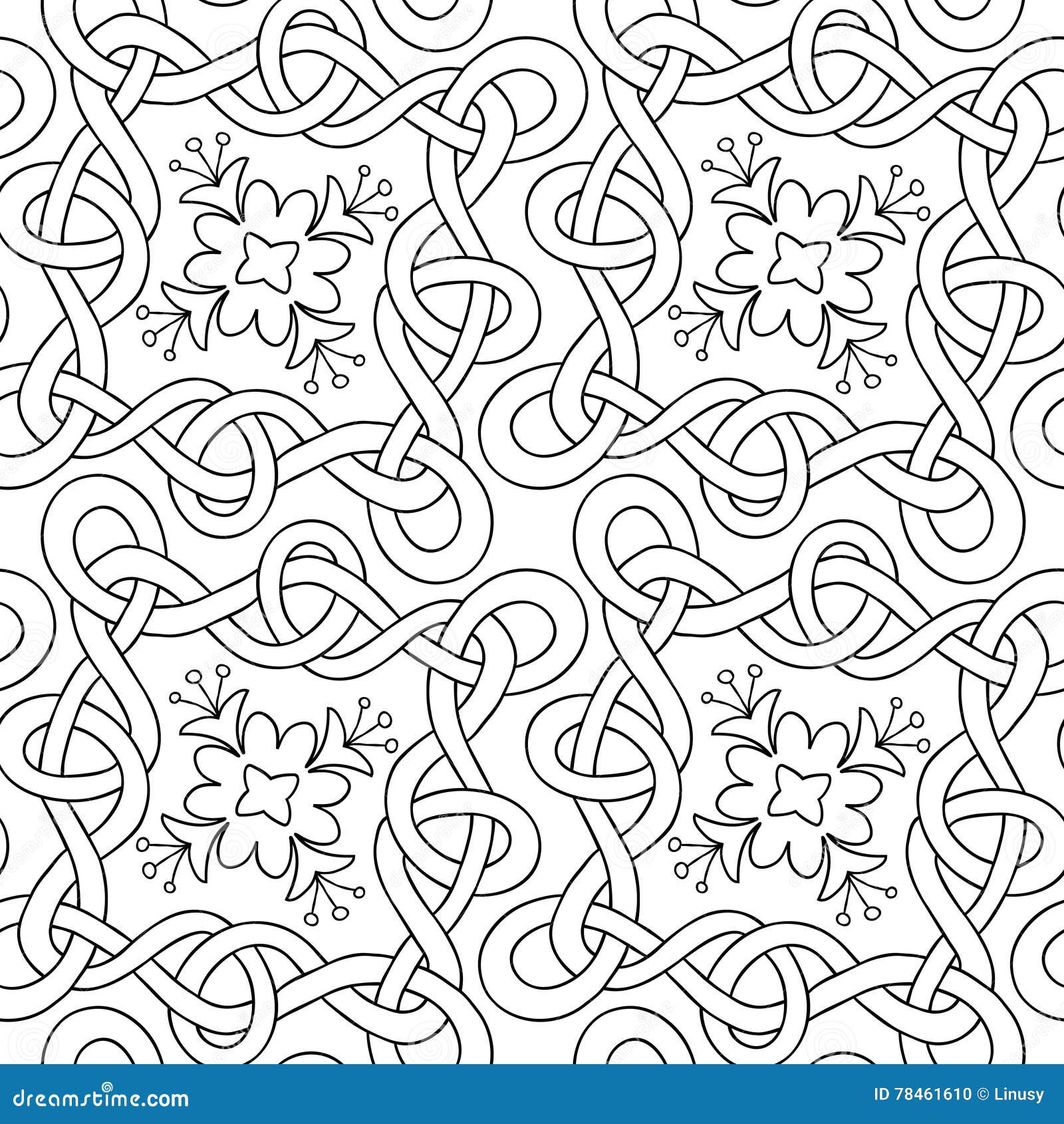 Interwoven Lines Seamless Pattern Vector Illustration | CartoonDealer ...