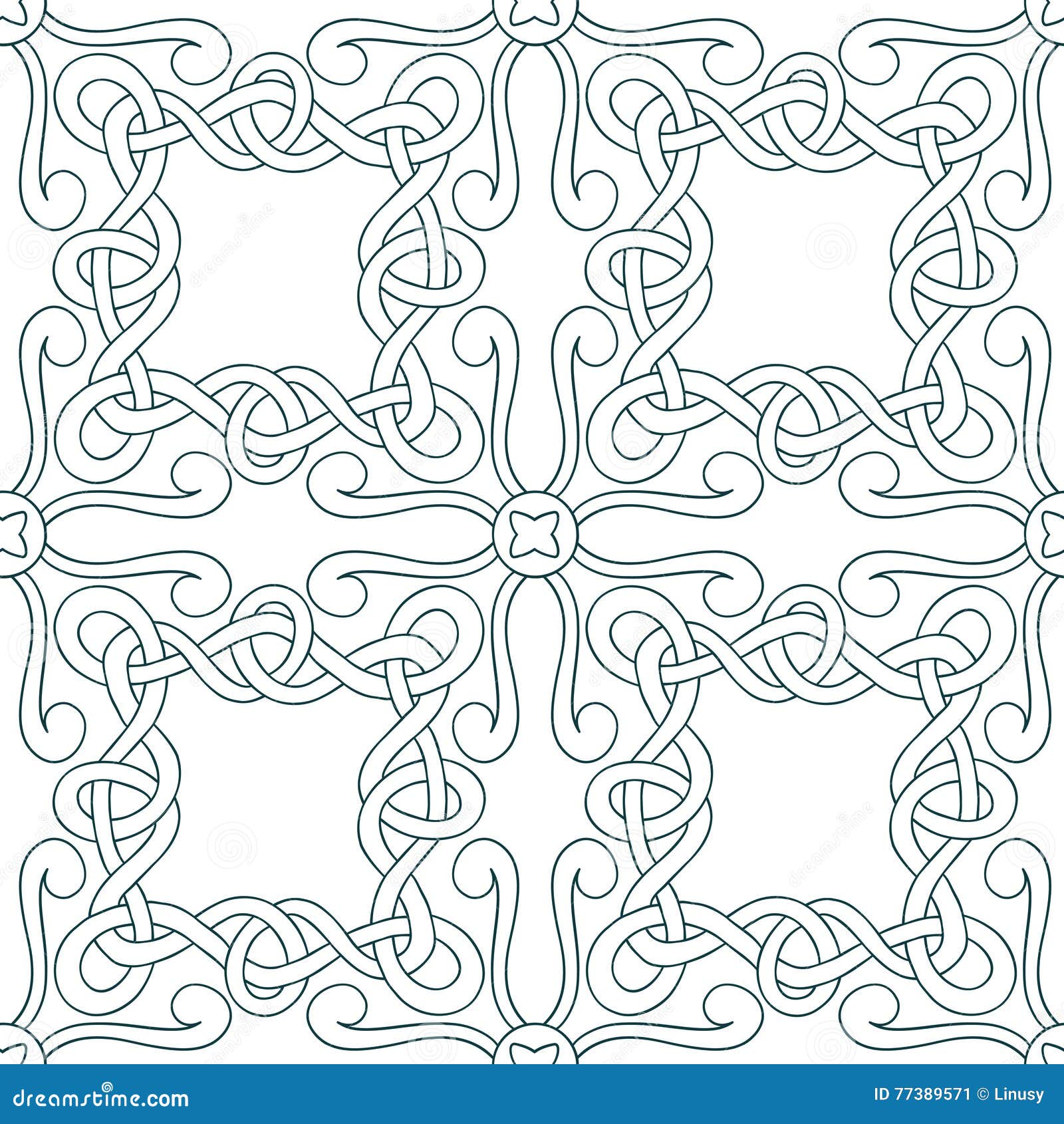 Interwoven Lines Seamless Pattern Stock Vector Illustration Of Coloring Elegance 77389571