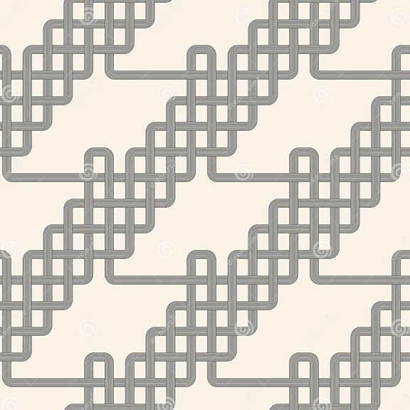 Interwoven Striped Lines. Abstract Geometric Seamless Pattern. Vector ...