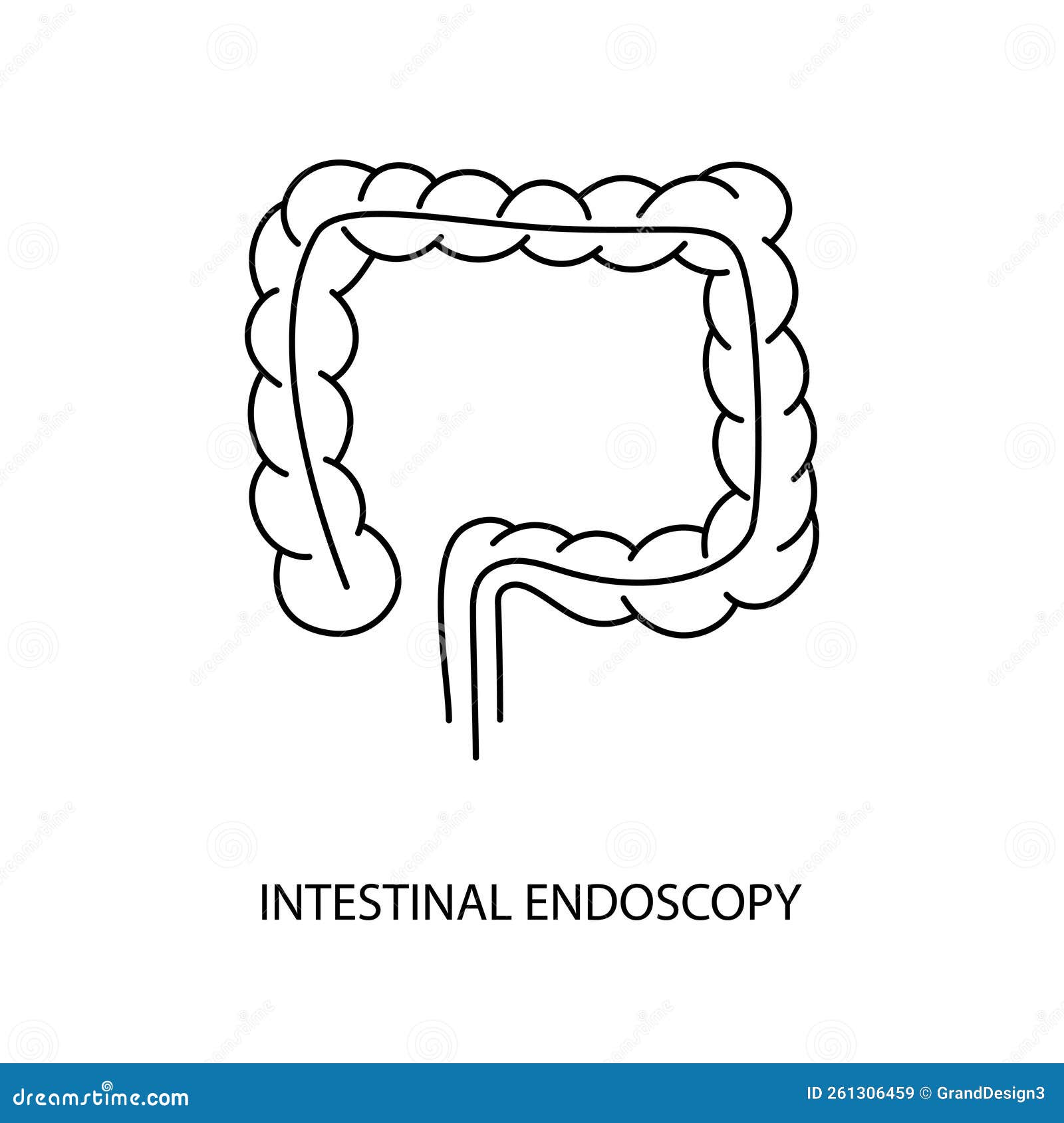Intestinal Endoscopy Illustration. Equipment for Endoscopy Icon Line in ...