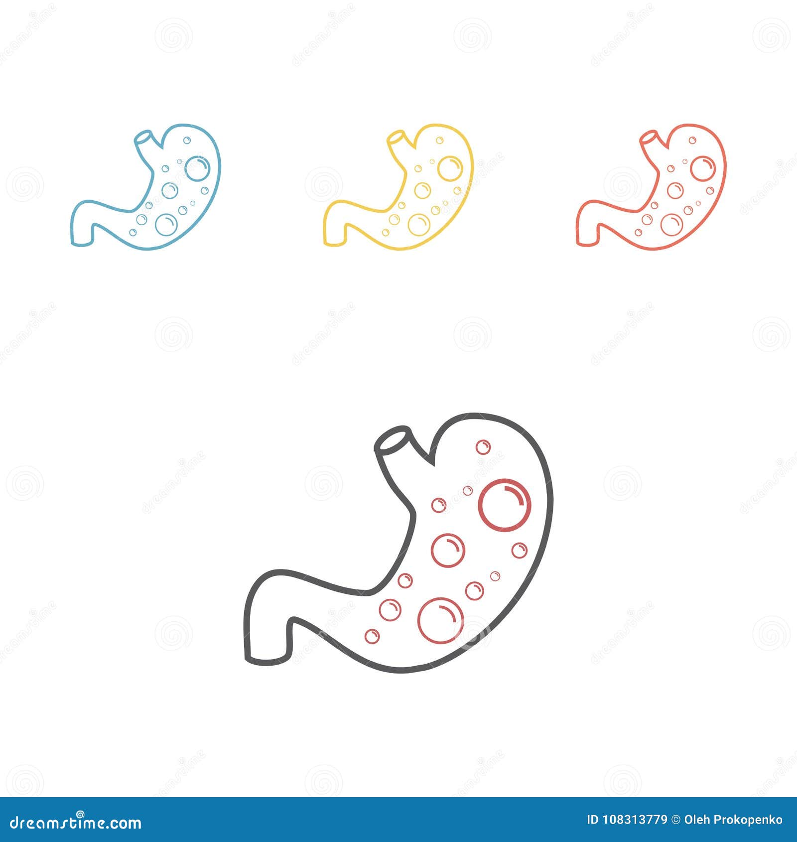 Intestinal Gas. Vector Icon for Web Graphic. Stock Vector ...