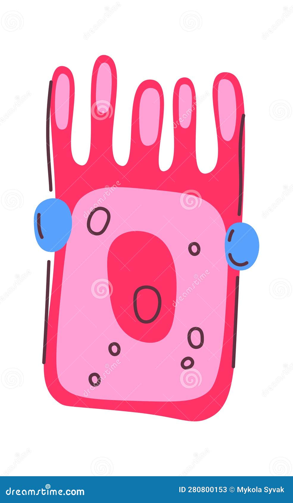 Intestinal Cell System, Human Medical Anatomy Closeup Cartoon Vector ...