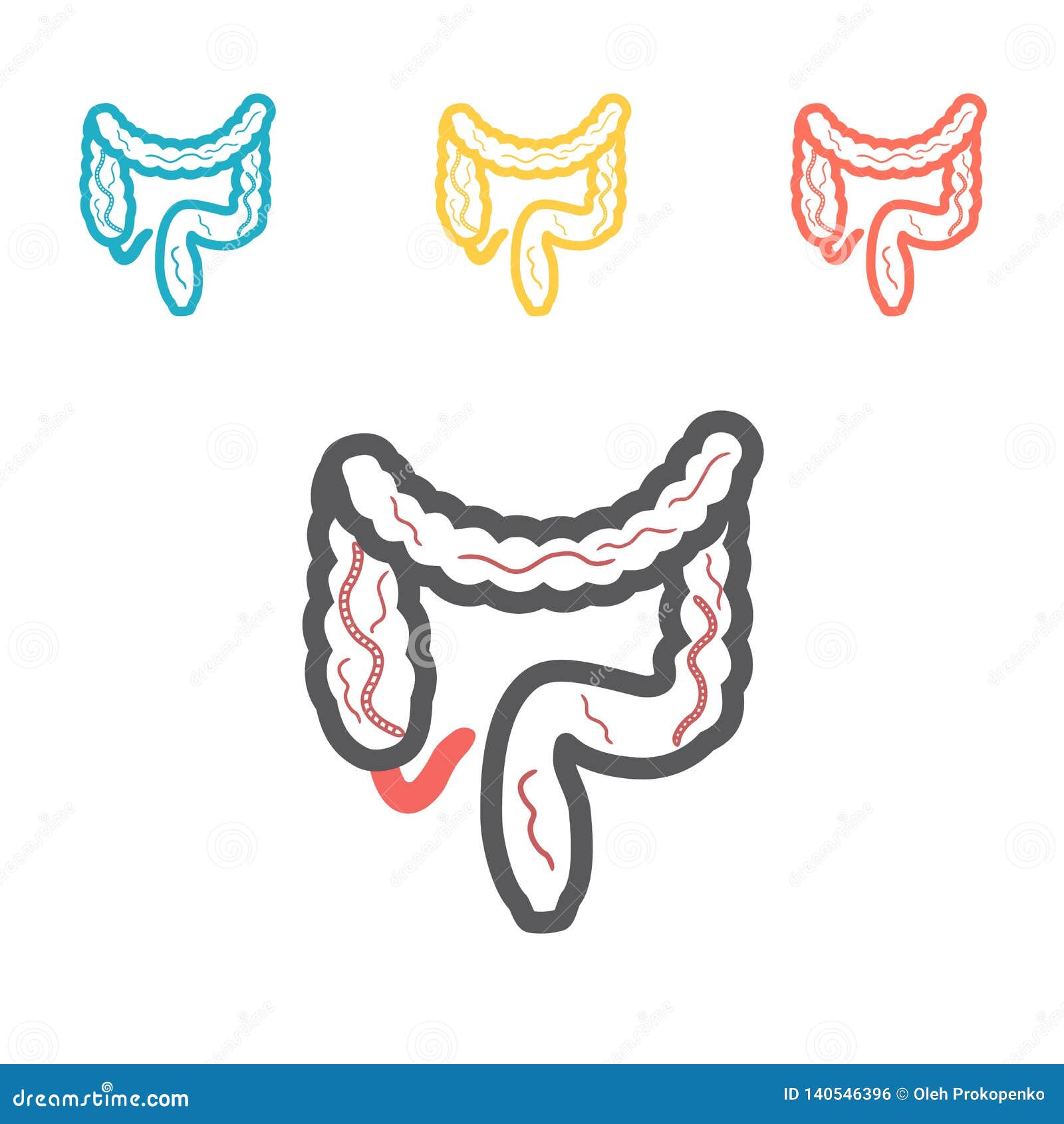 Intestinal Gas Icon, Color, Line, Outline Vector Sign, Linear Style ...