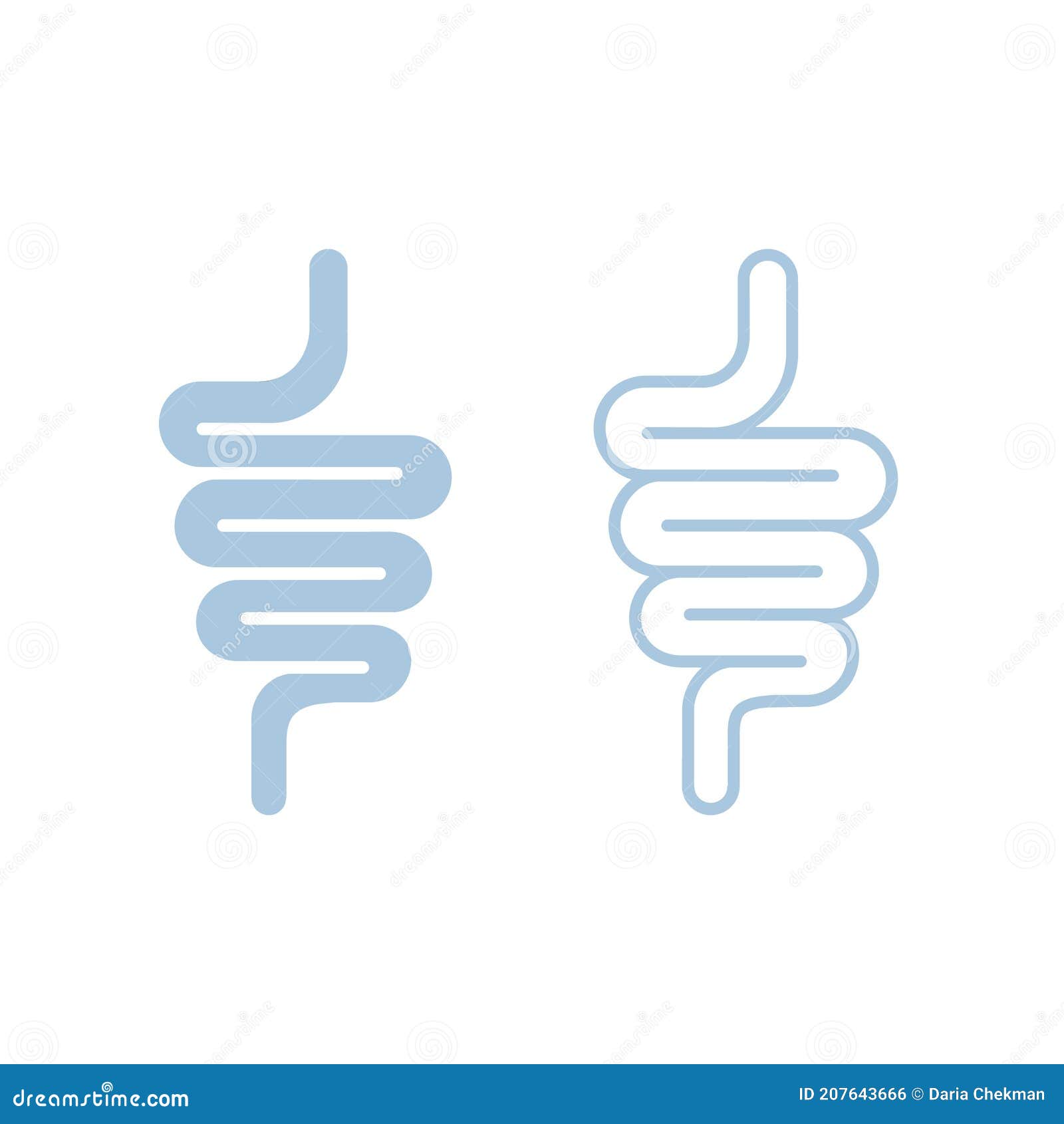 Intestinal Tract Icon Isolated on White Background Stock Illustration ...