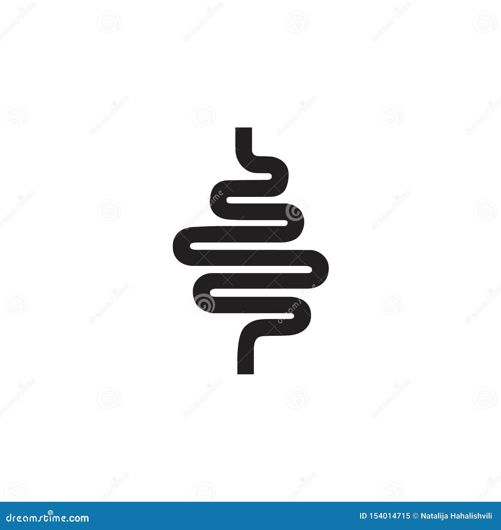 Intestinal Tract Icon on White. Stock Vector - Illustration of abdomen ...