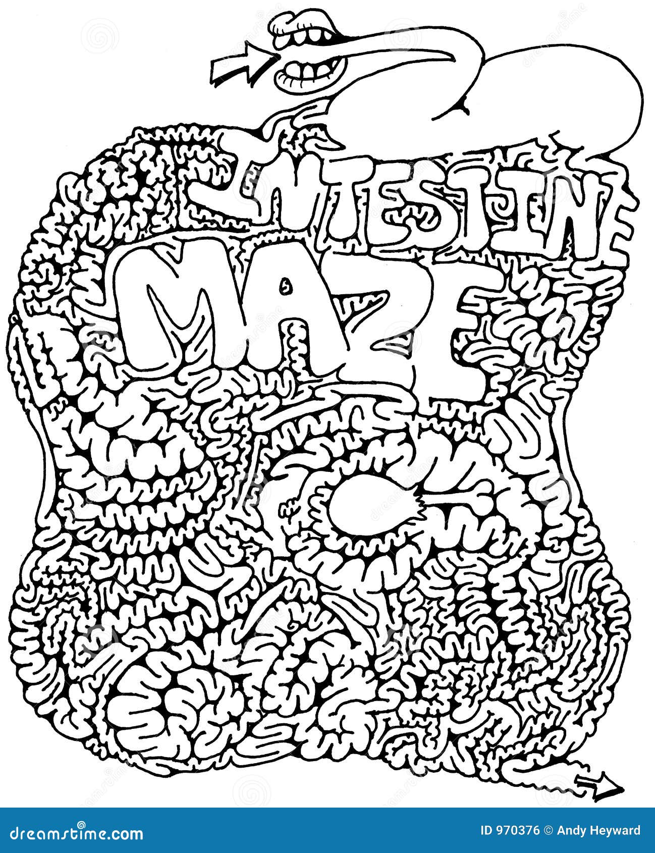 Intestine Maze stock illustration. Illustration of food - 970376