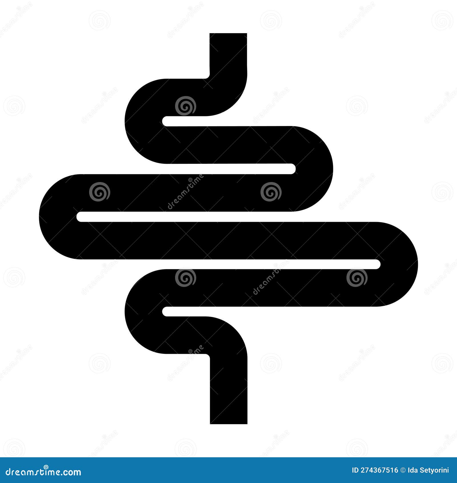 Intestine Simple Icon Vector Stock Illustration - Illustration of human ...