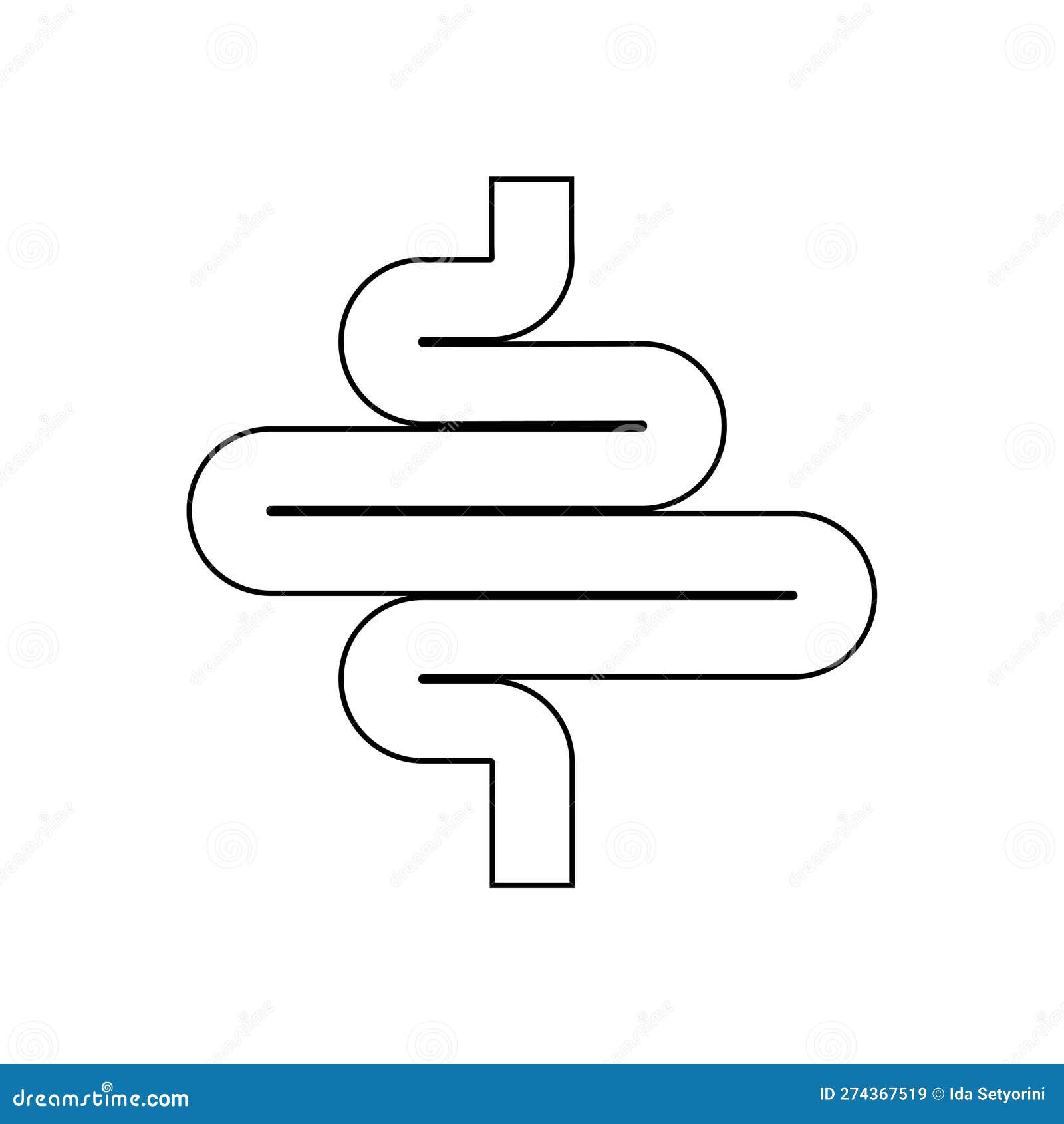 Intestine Simple Icon Vector Stock Illustration - Illustration of canal ...