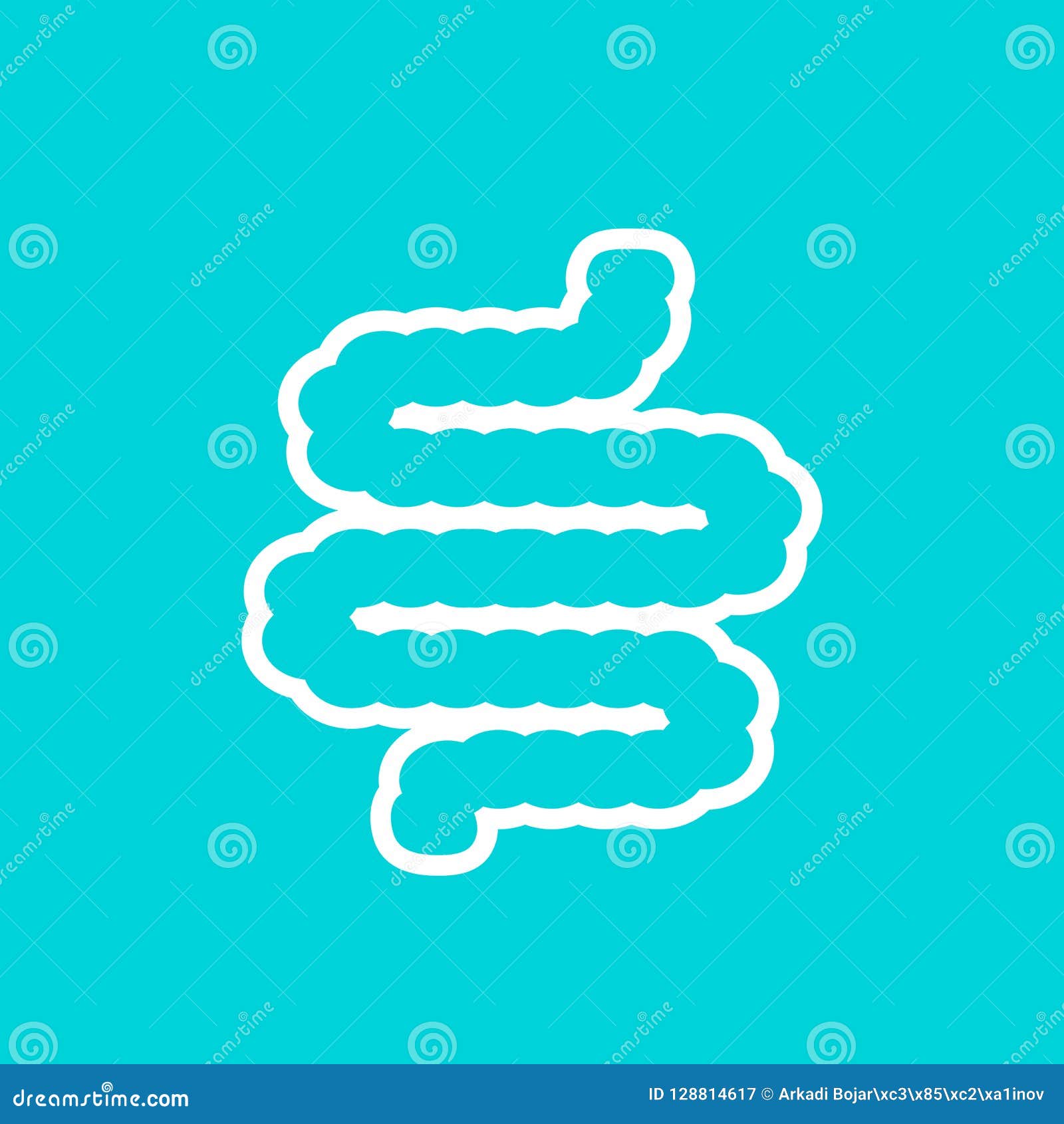 Intestine Outline Icon. Simple Linear Element Illustration. Isolated ...