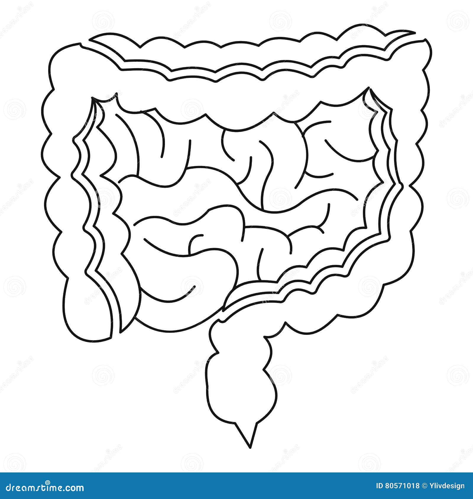 Intestines Icon, Outline Style Stock Vector - Illustration of care ...