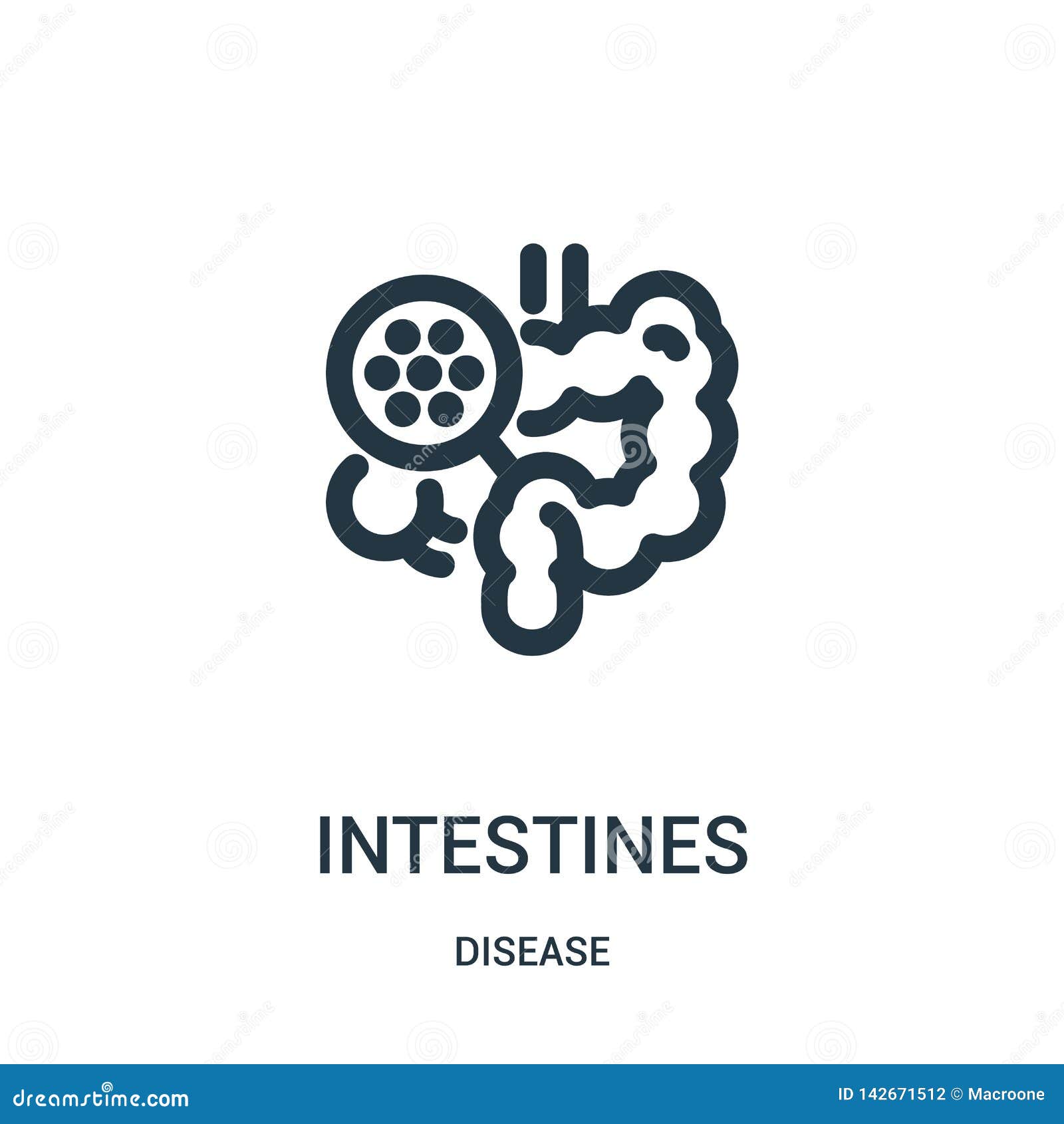 Intestines Icon Vector from Disease Collection. Thin Line Intestines ...