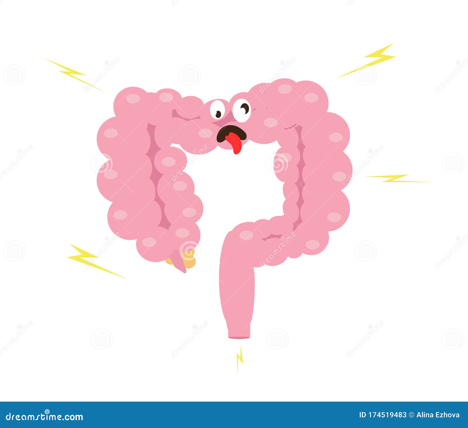 Upset Intestines And Bacteria In It Cartoon Vector | CartoonDealer.com ...