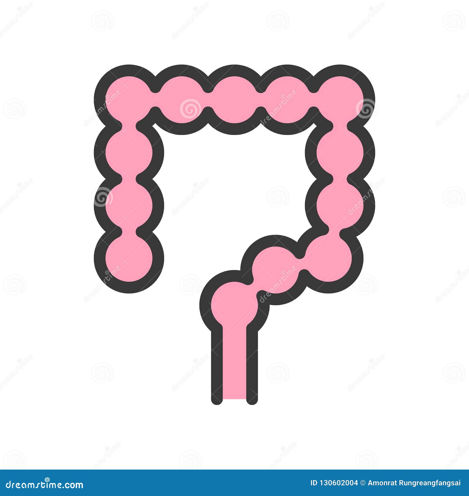 Intestino Grueso, Icono Llenado Simple Del Vector Del Esquema ...