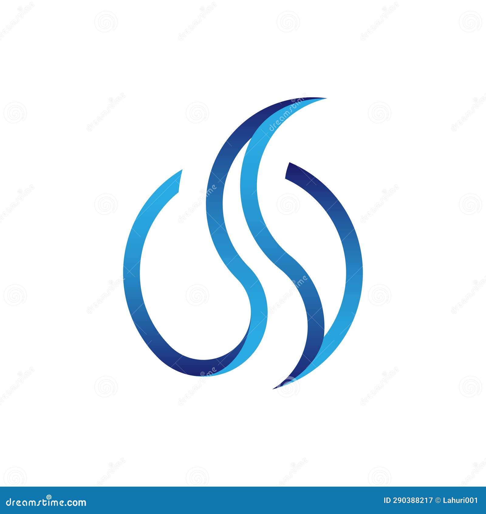 Intial Letter S Circle Outline Logo Blue Cartoon Vector | CartoonDealer ...