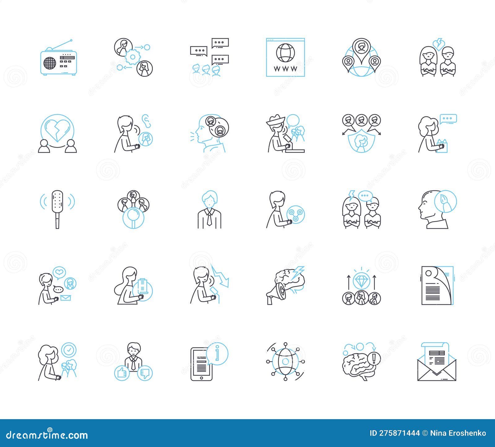 Intimate Bond Linear Icons Set. Love, Trust, Connection, Affection ...