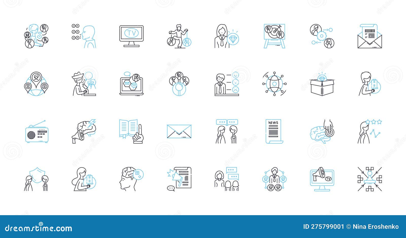 Intimate Bond Linear Icons Set. Love, Trust, Connection, Affection ...