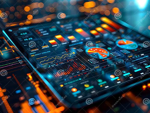 Intimate Close Up of Sophisticated Data Analysis Software Tools for ...